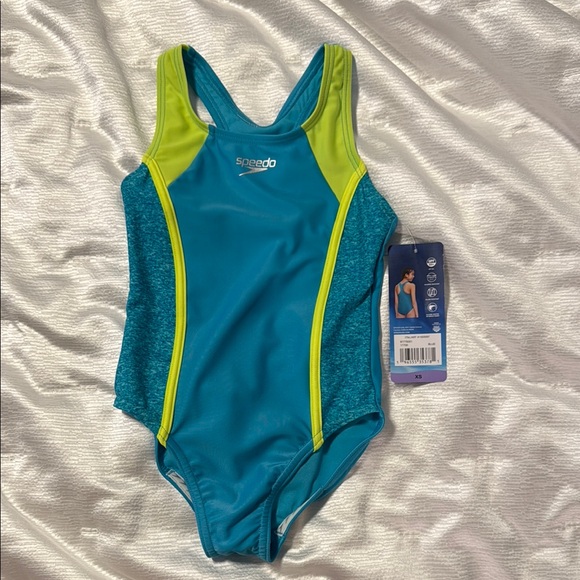 Speedo | Swim | Speedo Blue And Yellow One Piece Youth Girl Xs Swimsuit ...